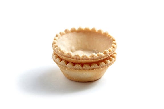 Two Empty Tartlet Shells Isolated on White. Crispy Mini Tart Shells ...