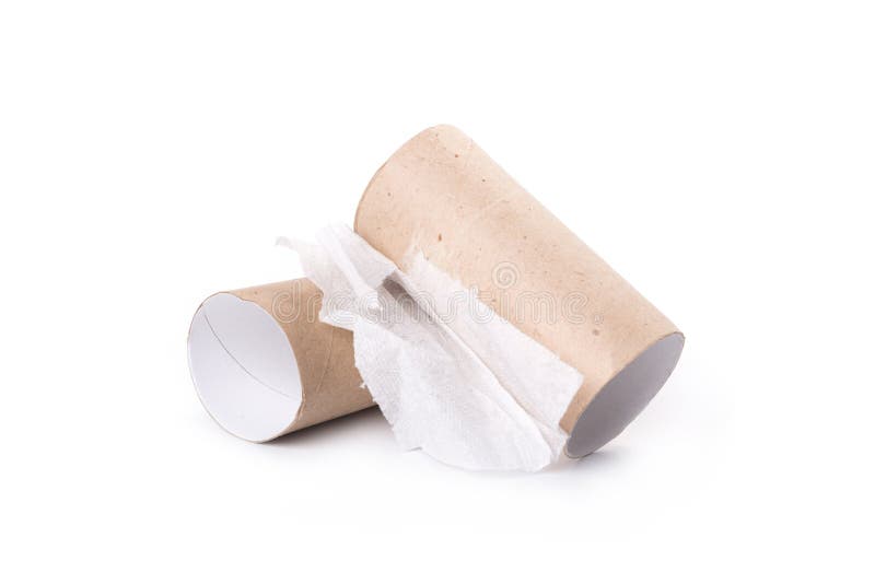 Paper Tube of Toilet Paper, Isolated on White Background Stock Photo ...