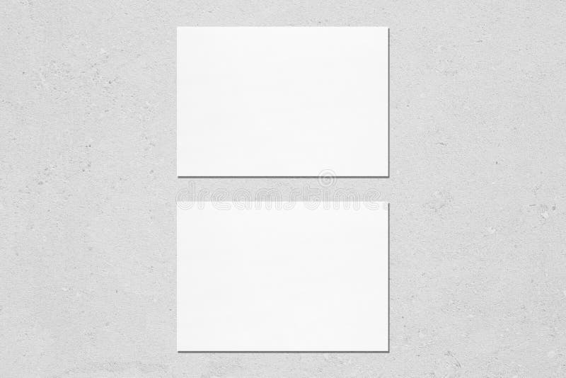 Two Empty White Horisontal Rectangle Card Mockups Stock Image - Image ...