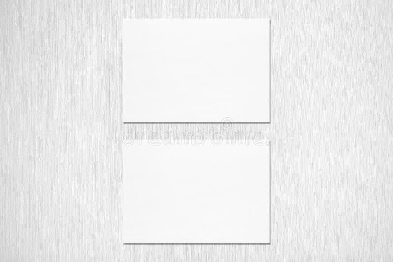 Two Empty White Horizontal Rectangle Card Mockups Stock Image - Image ...