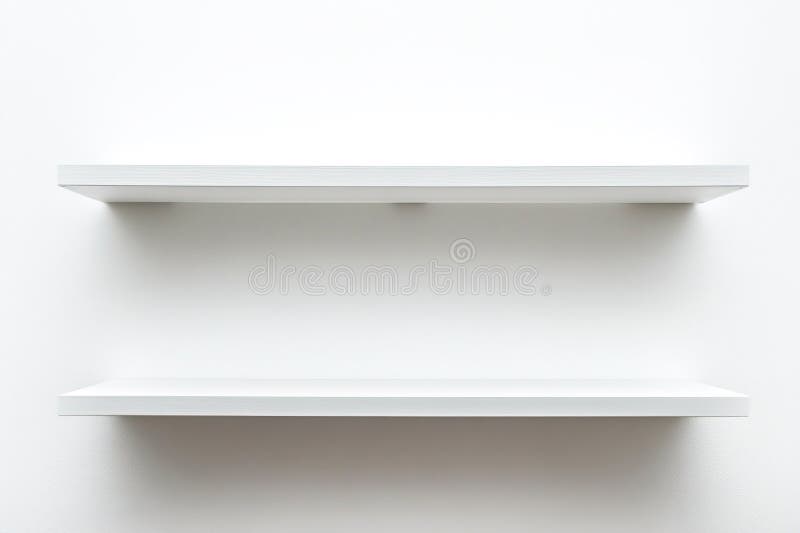 Empty White Shelves Minimalistic Wall Modern Interior Design ...