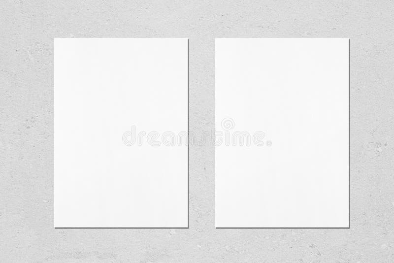 Two Empty White Vertical Rectangle Poster Mockups Stock Image - Image ...