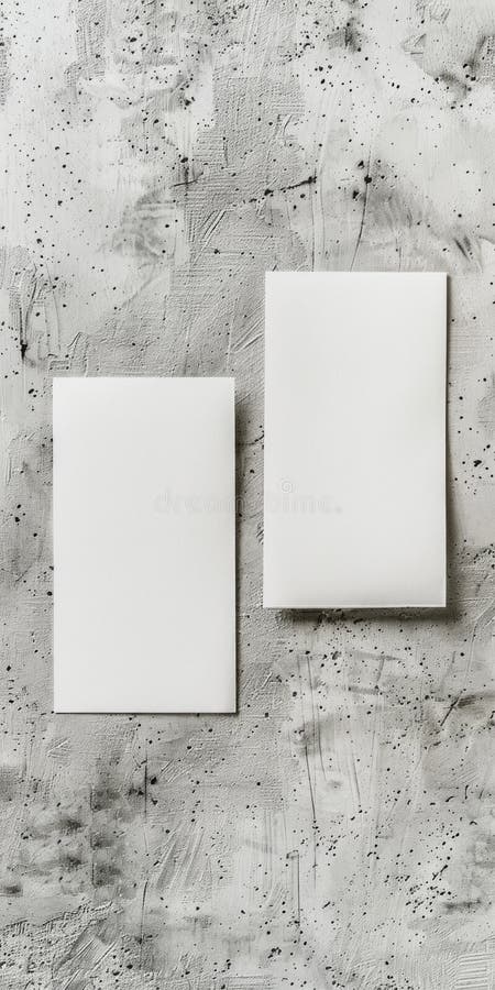 Empty White Vertical Rectangle Price List Mockups Grey Concrete Wall ...