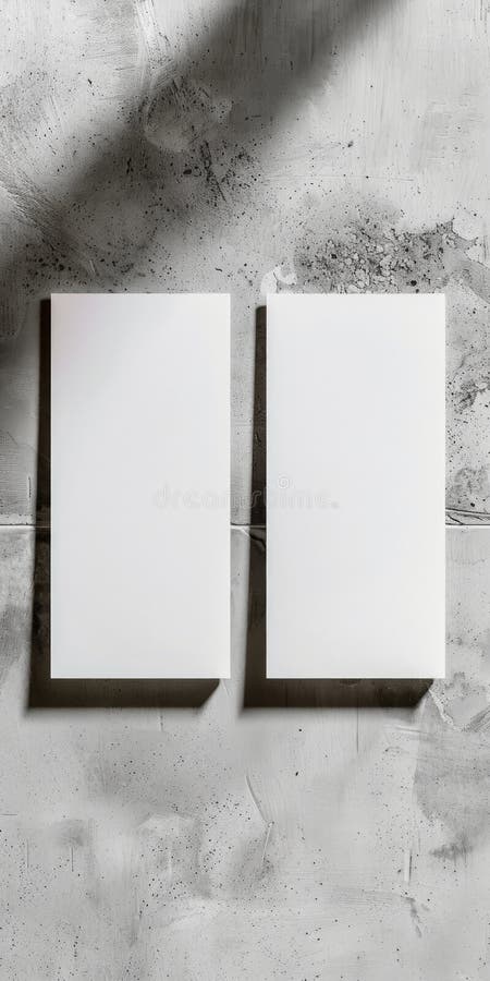 Two Empty White Vertical Rectangle Price-list or Menu Mockups with Soft ...