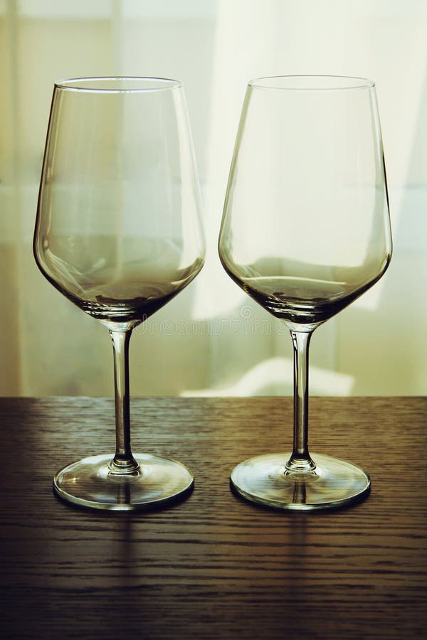 Two empty wine glasses stock photo. Image of luxury - 103081460