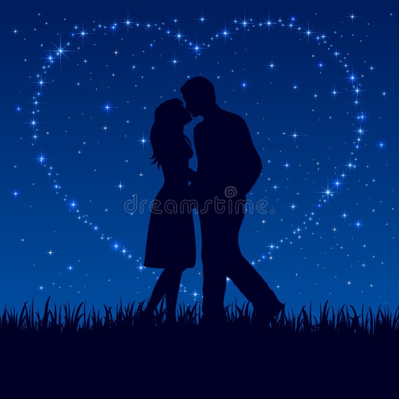 Two enamored stock vector. Illustration of dark, shine - 28647385