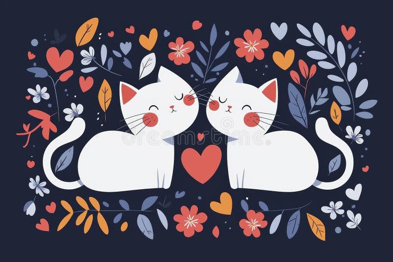 Two Endearing Cats Showing Affection To One Another. Stock Image ...