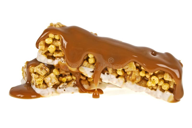 Two Energy Bar in Caramel Isolated on White Background Stock Image ...