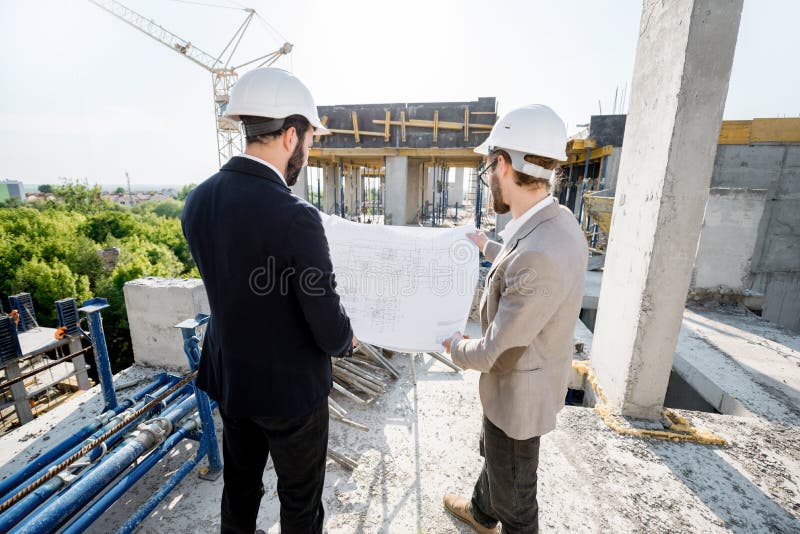 Engineers Working on the Structure Stock Image - Image of housing, high ...