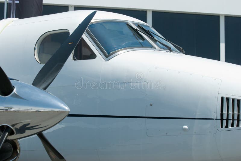 Two Engined Propeller Airplane Stock Photo - Image of commercial ...
