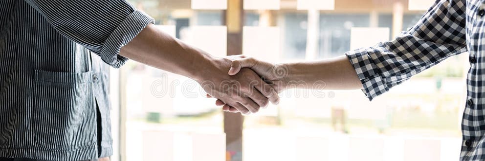 Two Engineer or Architect Meeting for Project, Handshake after ...