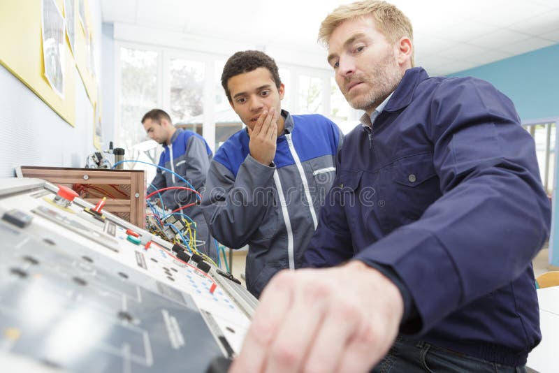 Two Engineering Control Room Checking Process Stock Image - Image of ...