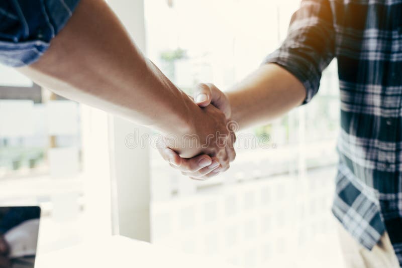 Two Engineering Man with Construction Worker Greeting a Foreman at ...