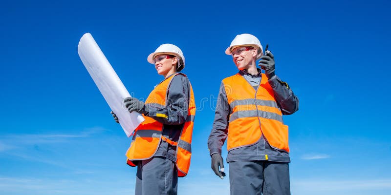 Two Engineers at Airport Runway Stock Image - Image of builder, engineer: 95805245