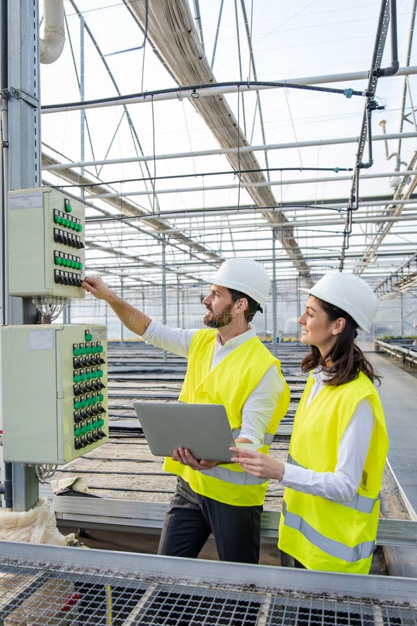 Two Engineers Inspecting Construction Site and Looking Involved Stock ...