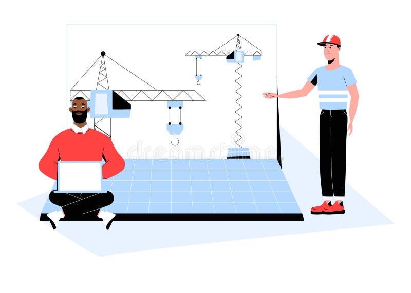 Engineers Planning Construction Project in Flat Vector Illustration Symbolizing Building ...