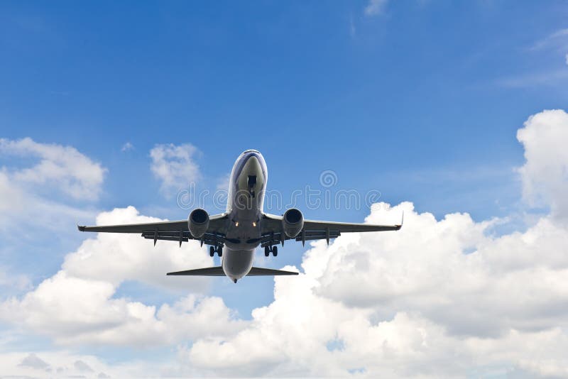 Two Engines Aircraft in Cloudy Sky Stock Image - Image of travel ...