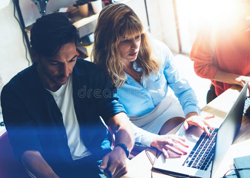 Two Entrepreneurs are Looking for a Business Solution during Work ...