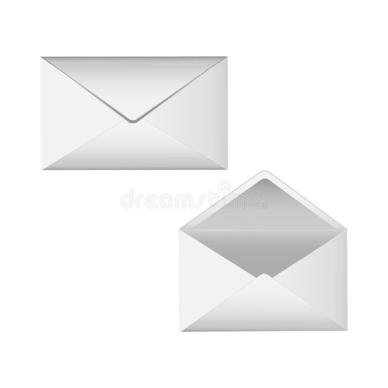 Two Envelopes Closed and Open, Vector Image Stock Vector - Illustration ...