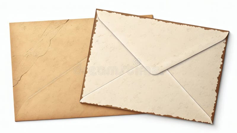Torn Envelope Positioned on Right Side with Empty White Space Provides ...