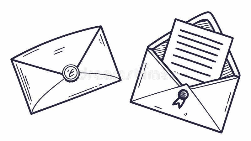 Two Envelopes Mail Illustration, Communication, Message, Vector Design ...