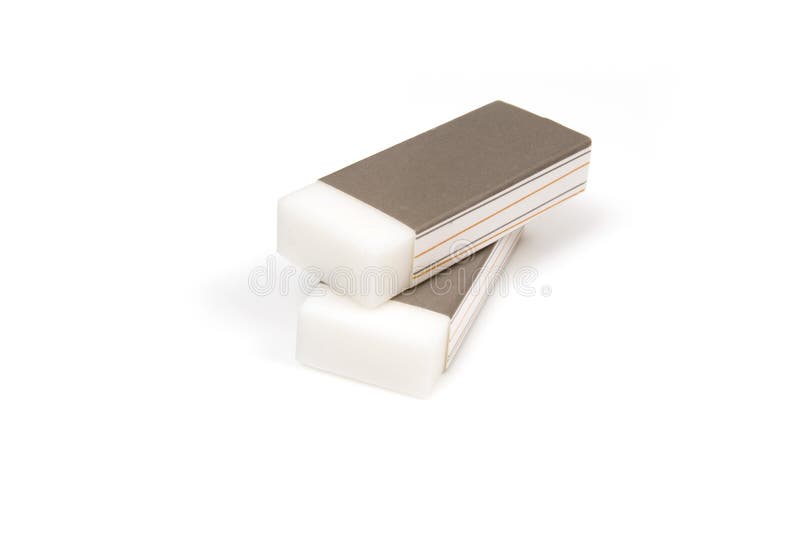 Two erasers stock image. Image of white, rectangular, isolated - 6893973