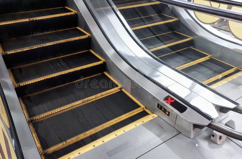 Two Escalators Going Up and Down Stock Image - Image of city, transport ...