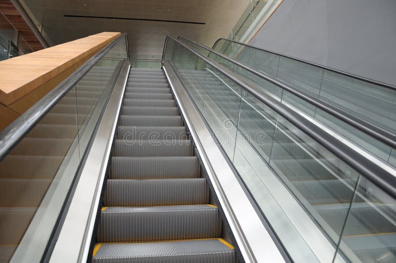 Two Escalators Going Up and Down Stock Image - Image of mall, capacity ...