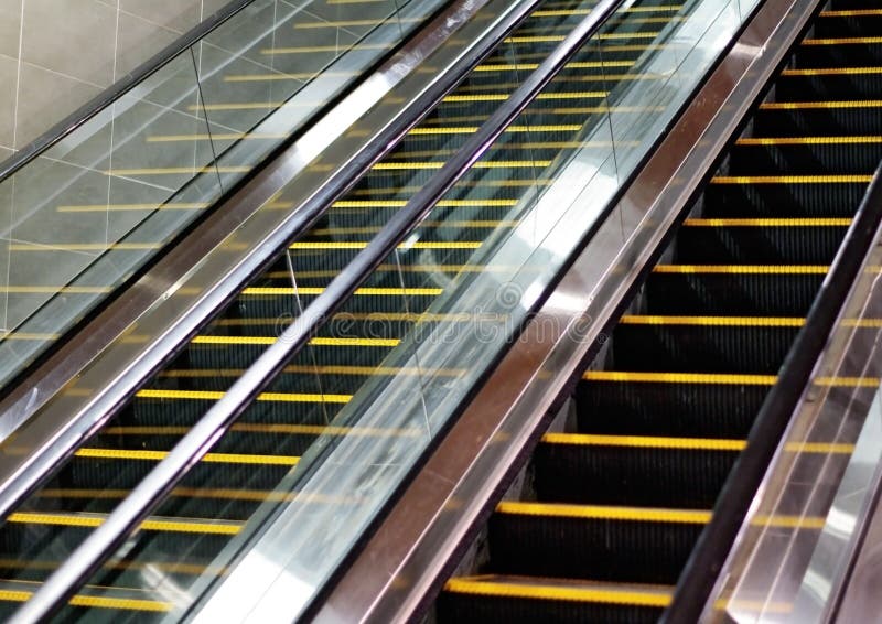 Up And Down Escalators Side By Side Stock Image - Image of travel ...