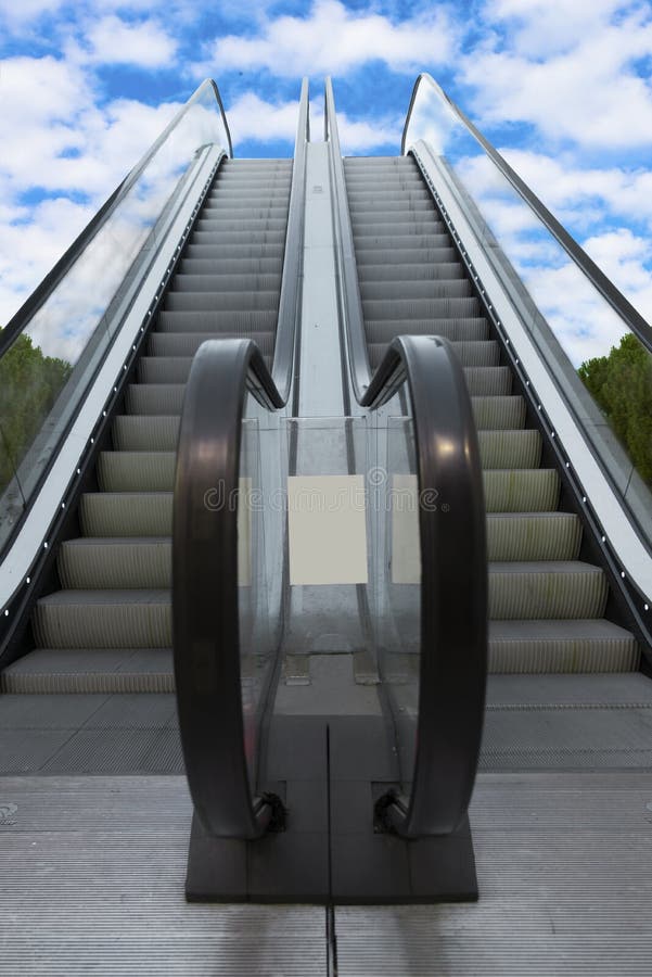 Two Escalatorsleading from Earth To Heaven Stock Image - Image of ...