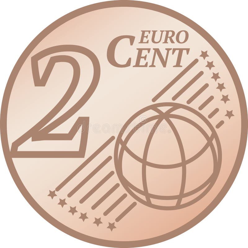 Two Euro Cent Coin stock vector. Illustration of change - 140362188
