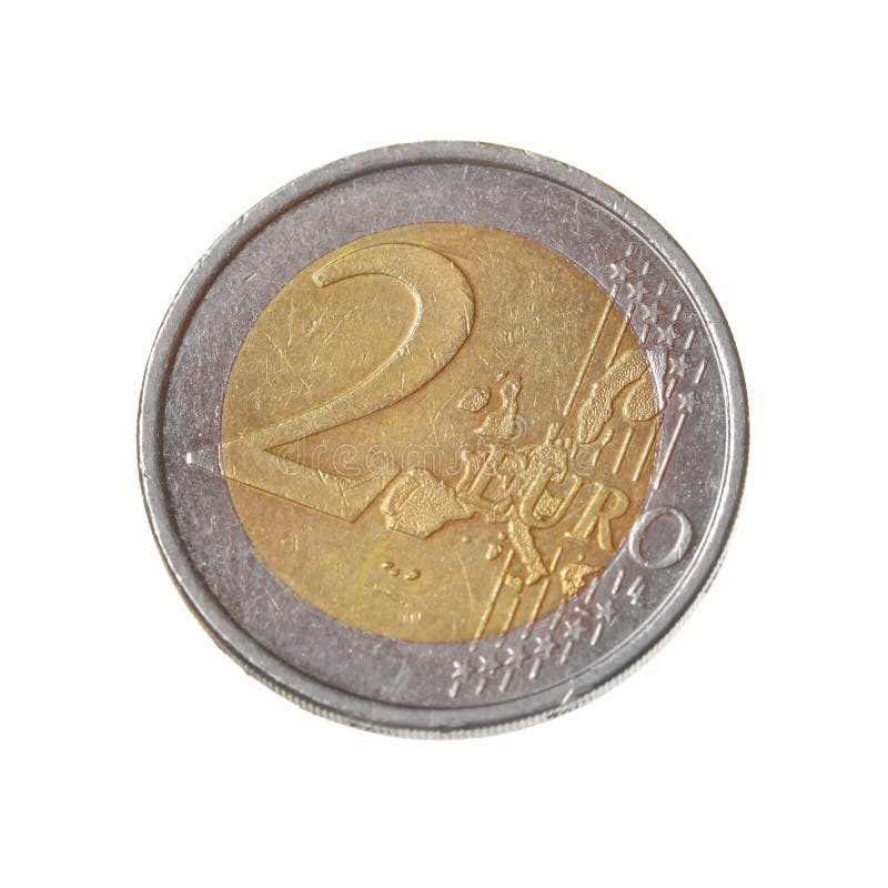 Two euro coin isolated stock photo. Image of collection - 9869318