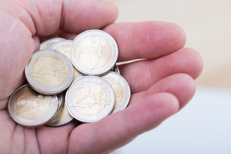 Two euro coins stock photo. Image of shiny, round, savings - 63965740