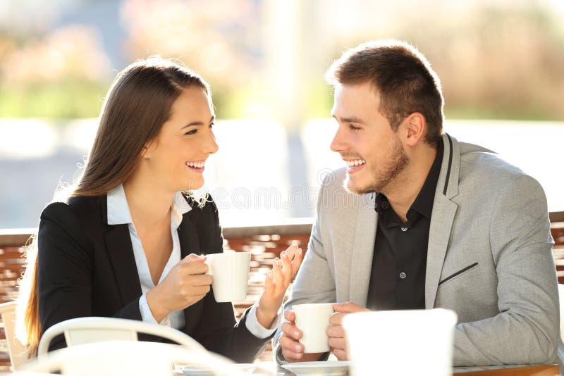 Two Executives Talking during a Cofee Break in a Bar Stock Image ...
