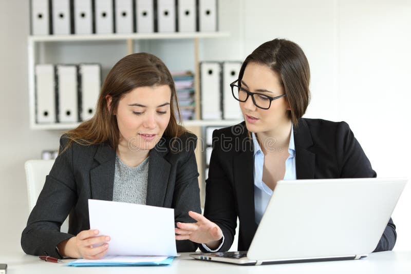 Two Executives Working Together at Workplace Stock Photo - Image of ...