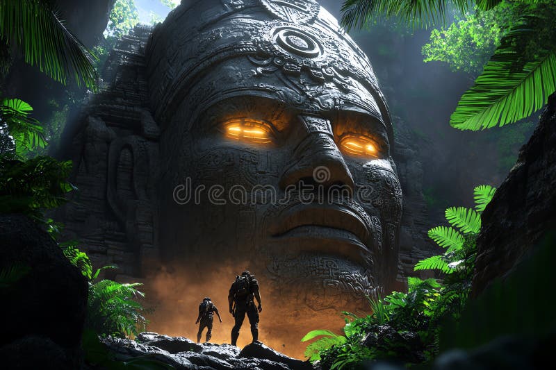 Two Explorers Discover a Mysterious, Glowing Ancient Statue Deep within ...
