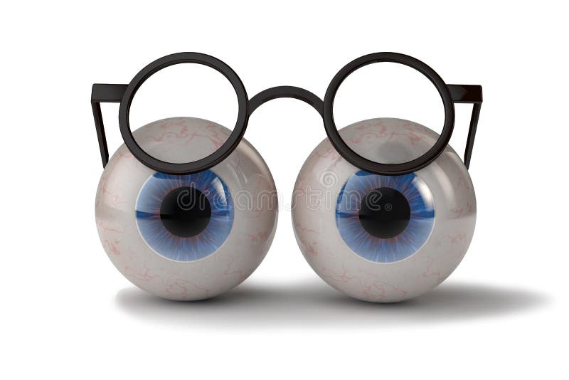 Two eyes with glasses stock illustration. Illustration of closeup ...
