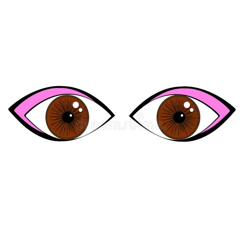 Two eyes with pink makeup stock image. Image of beauty - 253202923