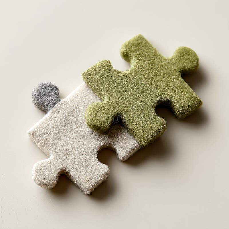 Two Fabric Puzzle Pieces Fitting Together. Stock Image - Image of unity ...