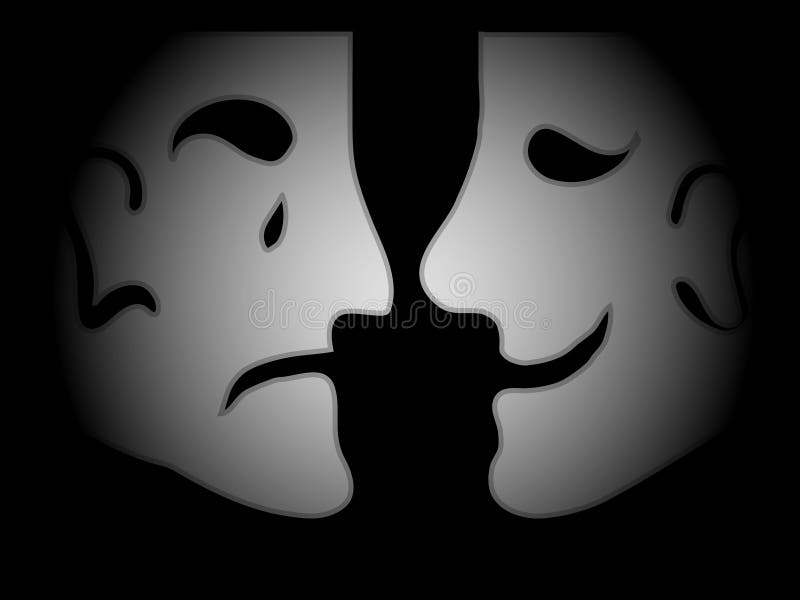 Two face stock illustration. Illustration of drama, carnival - 7827514
