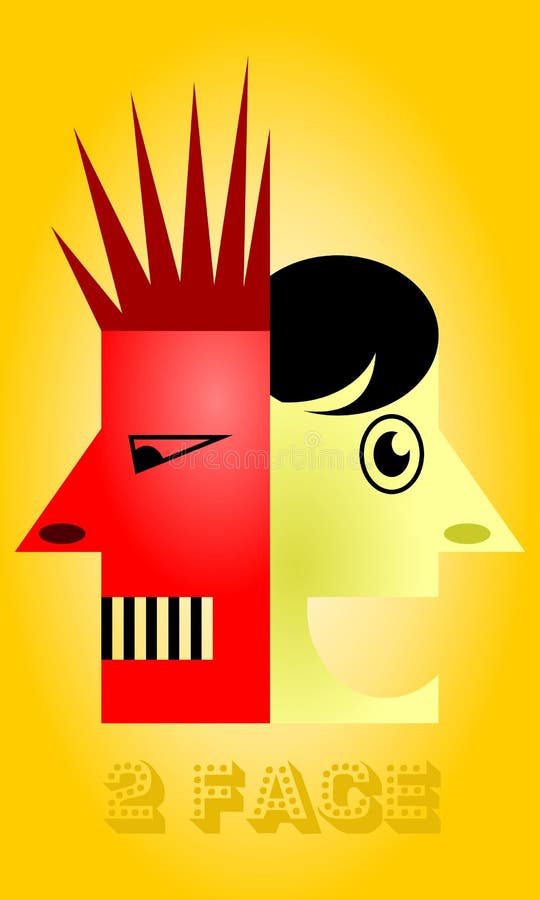 Two face stock vector. Illustration of expression, character - 75425758