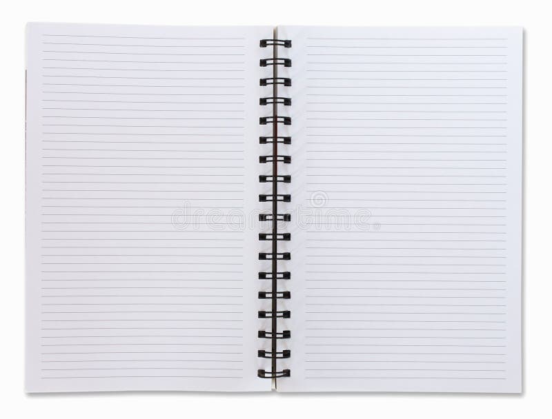 Two Face Open White Notebook Stock Image - Image of education, close ...