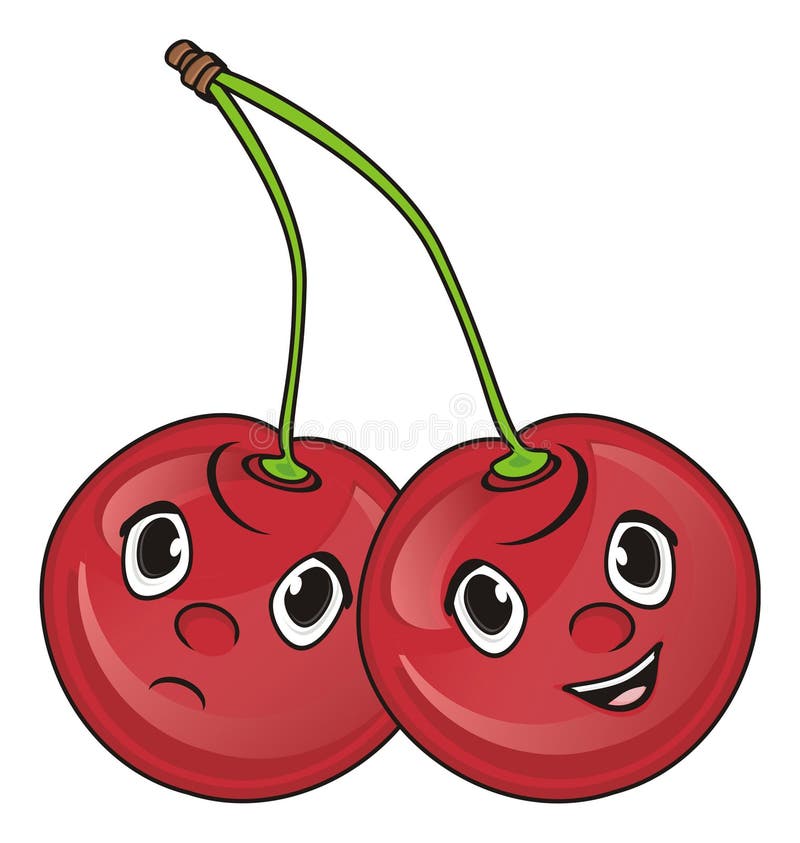Two faces of cherry stock illustration. Illustration of vegetarian ...