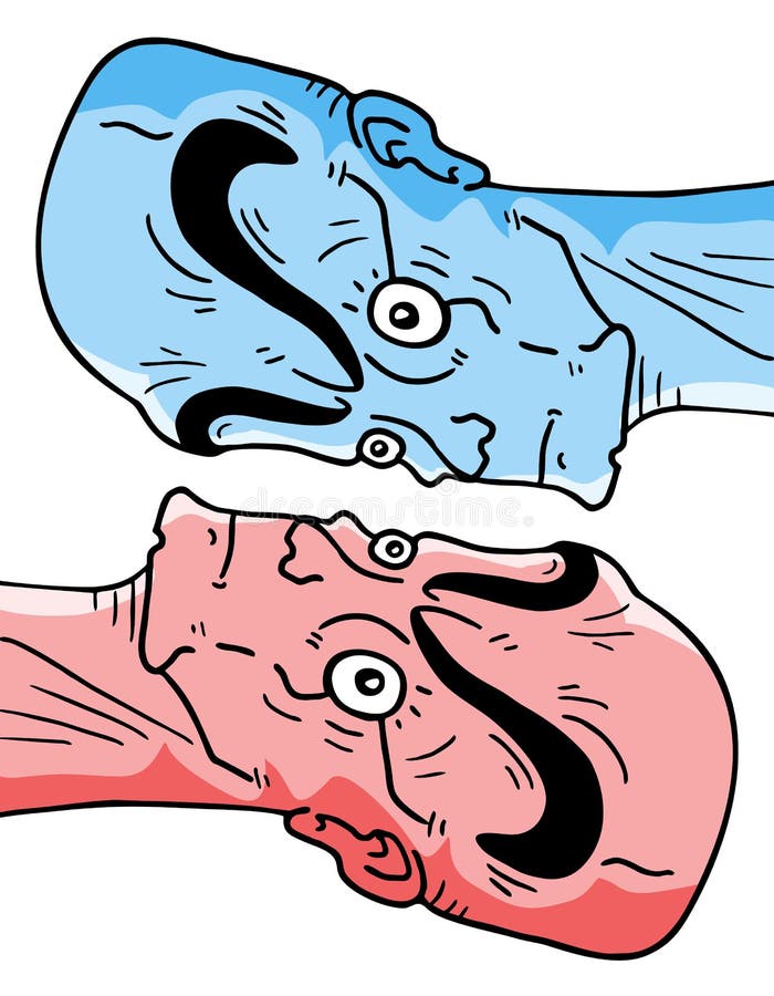 Two faces stock vector. Illustration of distinct, drawing - 49432762