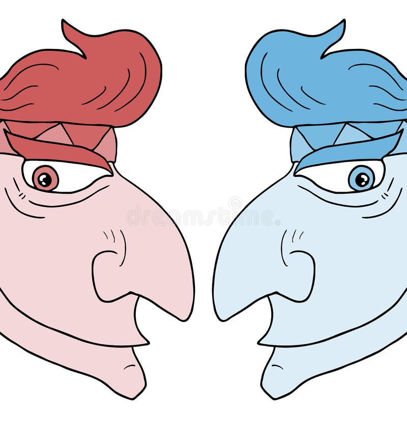 Two faces stock vector. Illustration of comic, eyes, crazy - 50402029