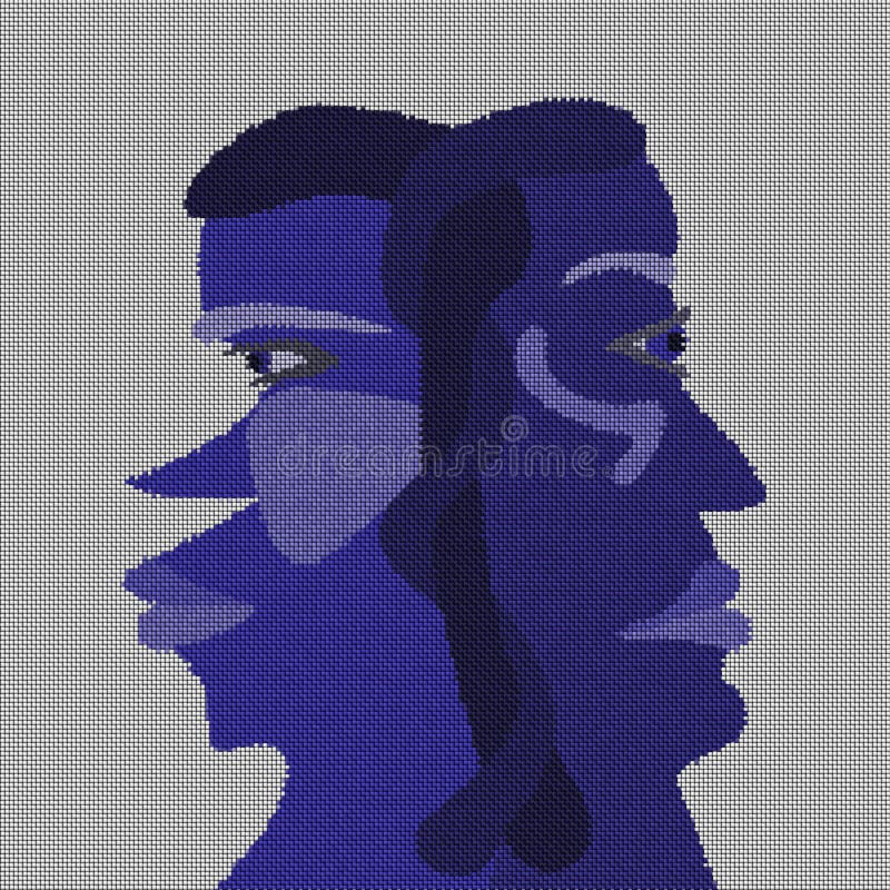 Two Faces Head - Abstract Illustration Stock Illustration ...