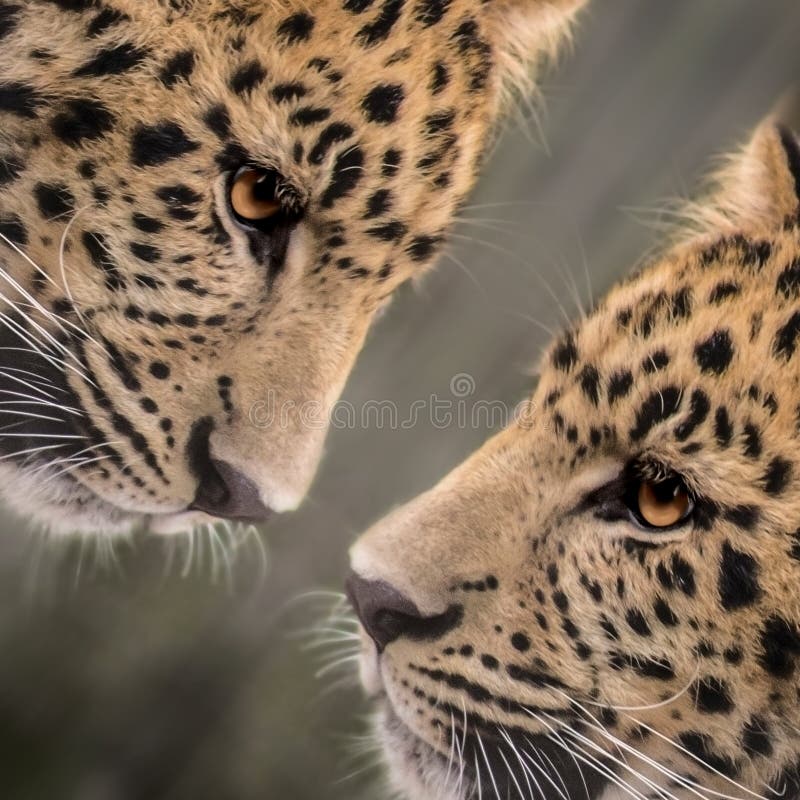 Two Faces of the Leopard stock image. Image of gold - 203151079