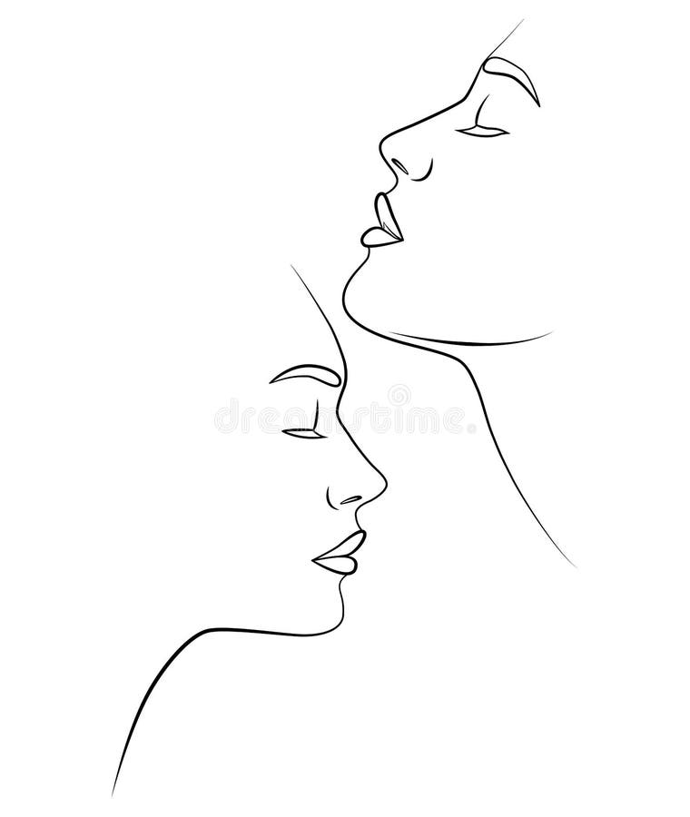 Two Faces Continuous Line Drawing Stock Illustrations – 243 Two Faces ...