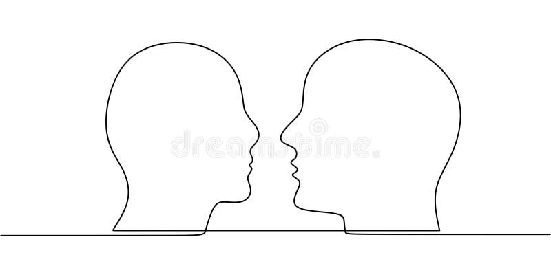 Two Faces Continuous Line Drawing Stock Illustrations – 260 Two Faces ...