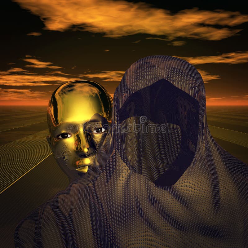 Two Faces stock illustration. Illustration of mask, expression - 53586598
